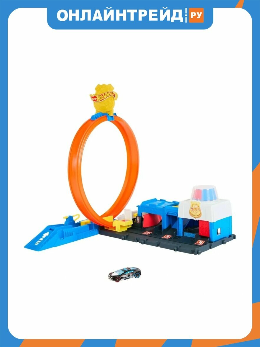Автотрек Hot Wheels JBM71 Супер полицейский участок с пусковой установкой