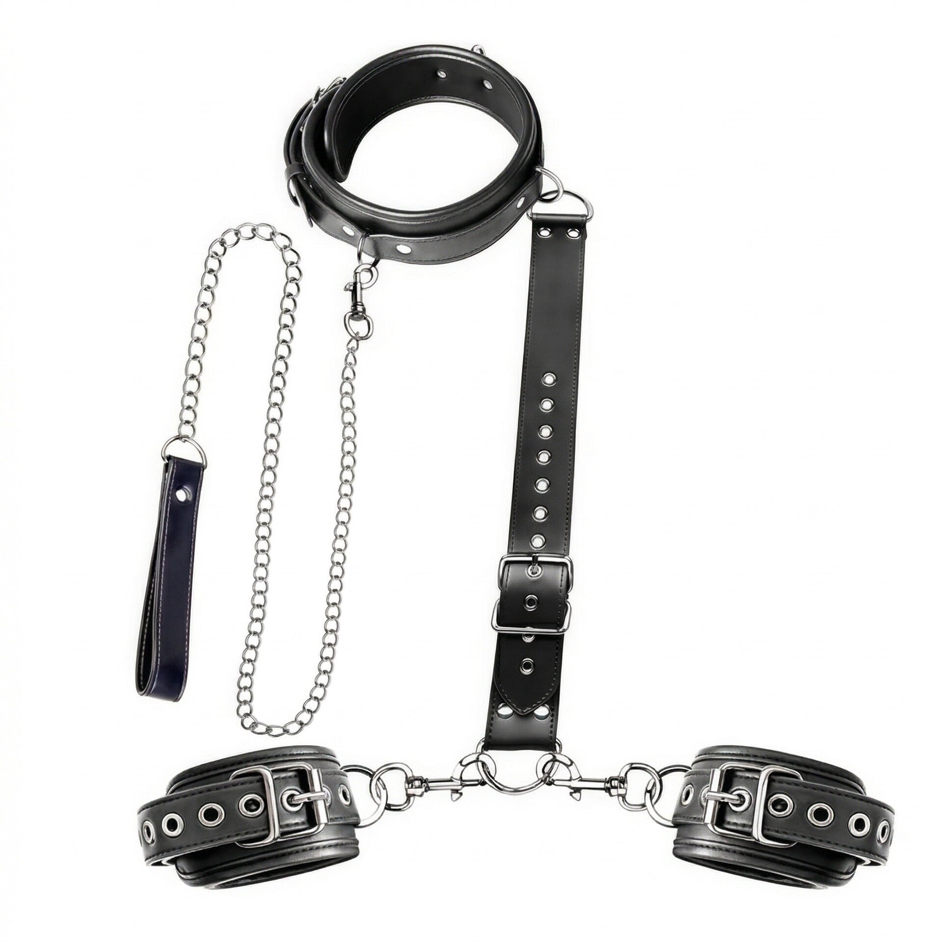 BDSM набор наручников из ПУ кожи, утяжка для рук, черные, для взрослых игр, прочные