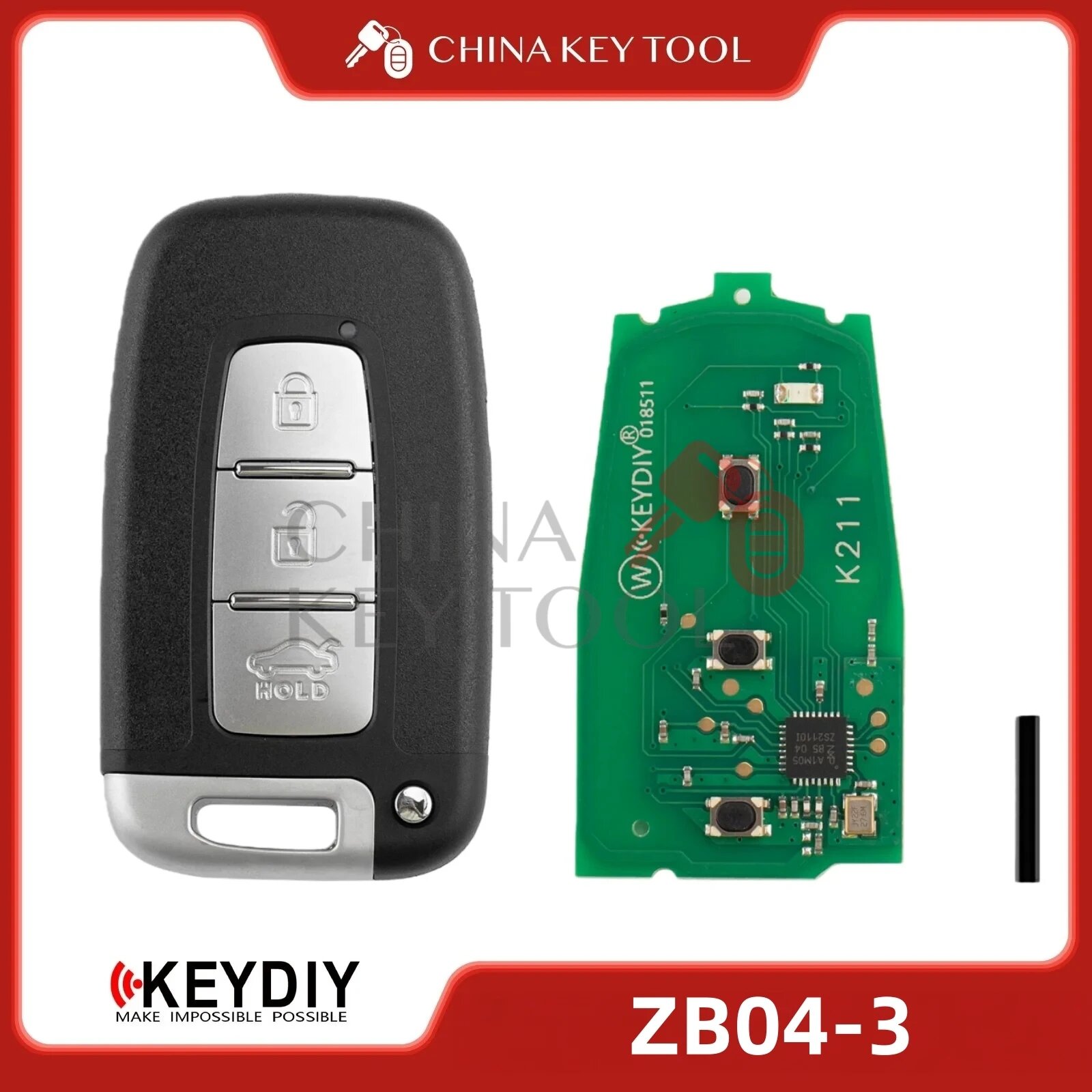Смарт-ключ KEYDIY KD ZB04-3 (правый слот) Hyundai