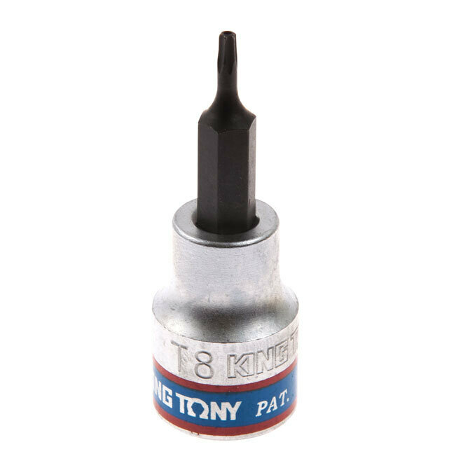 KING TONY Бита (Насадка) торцевая 3/8", Torx, T8, L 50 мм, с отверстием 302708