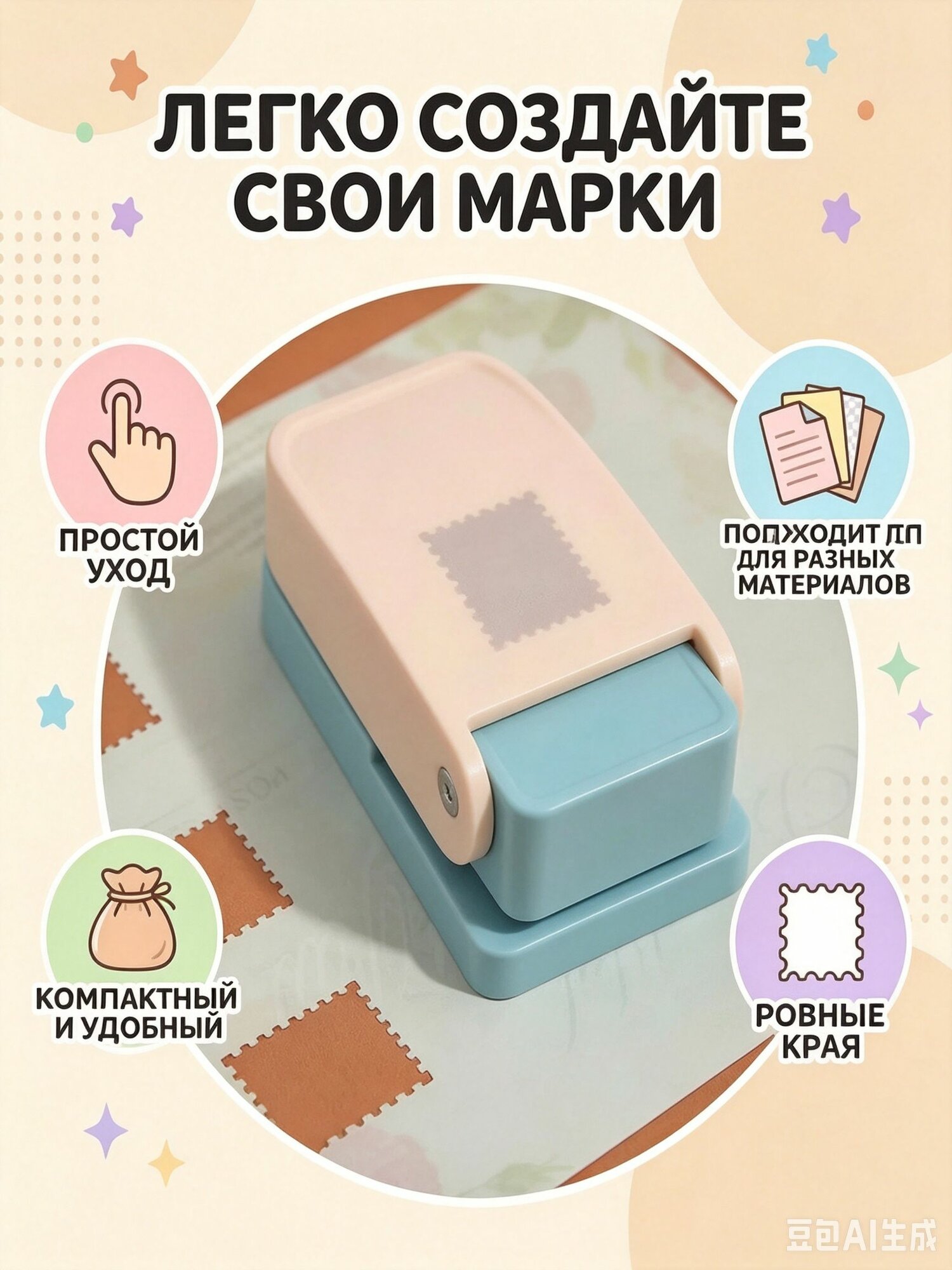 Дырокол 1 шт, до 2 листов — фото 1