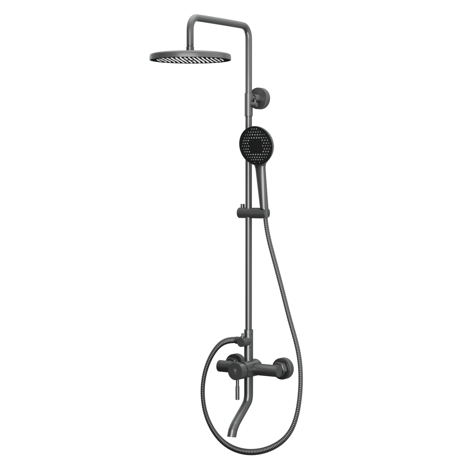 Душевая система с изливом RUSH Мелос (Melos) графит (SUS1101-40Grey)
