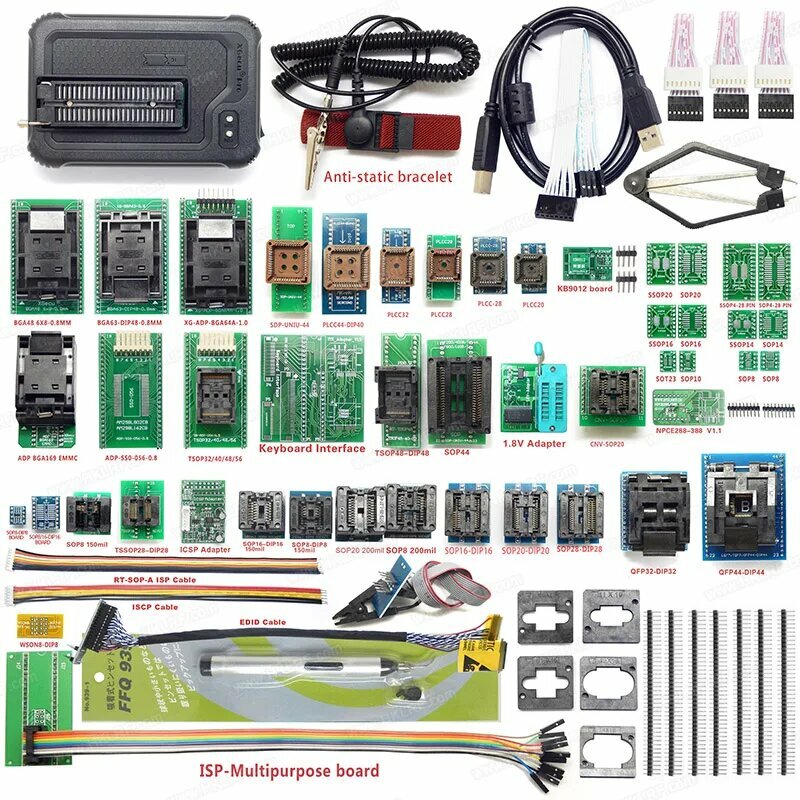 2025 2026 T56 IC программатор + 53 адаптер BGA169 BGA63 EMMC NAND FLASH Bios Универсальный USB-программатор