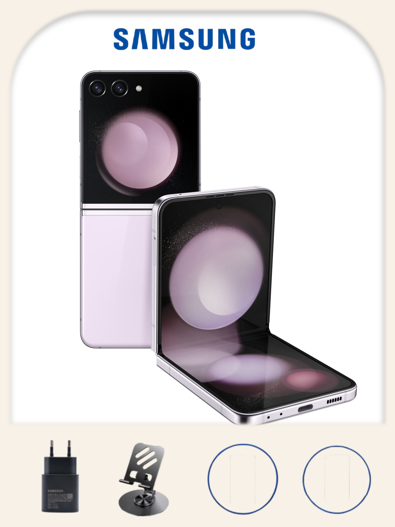 Смартфон Samsung Galaxy Z Flip5 8/256 ГБ, nano SIM + eSIM, лаванда