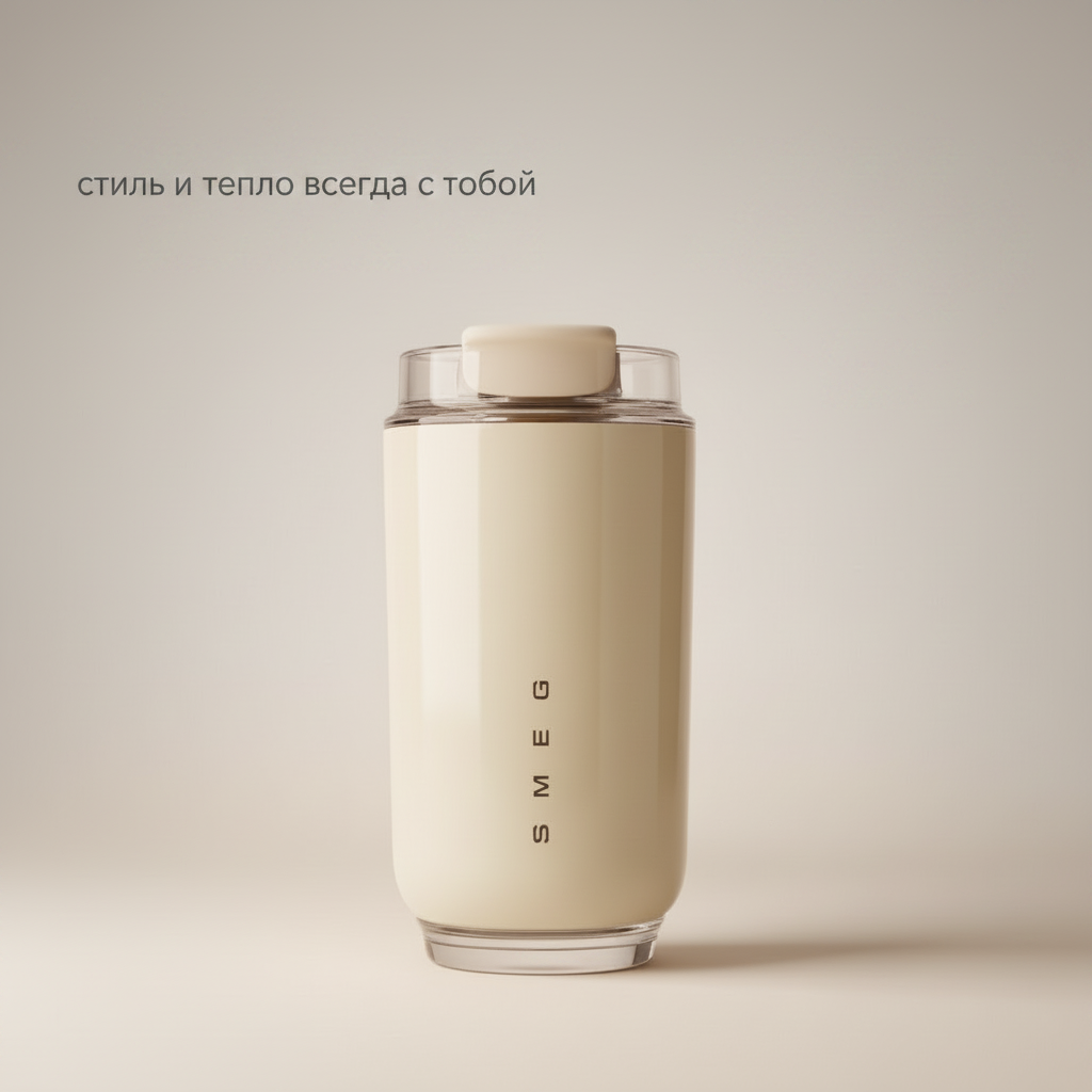 SMEG 300мл термокружка белого цвета
