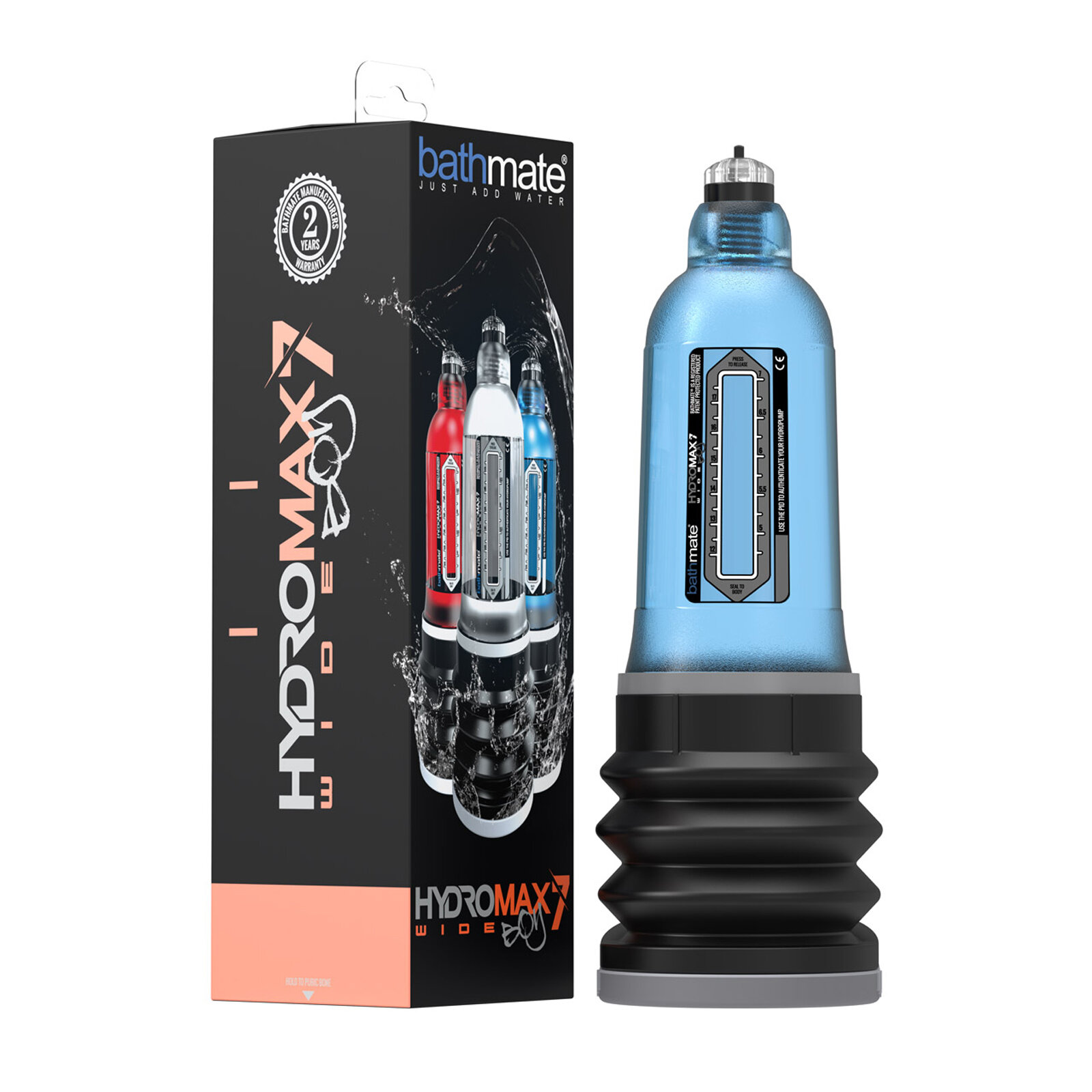 Bathmate Hydromax7 Wide Boy, синяя Модернизированная гидропомпа для увеличения пениса (размер M+)