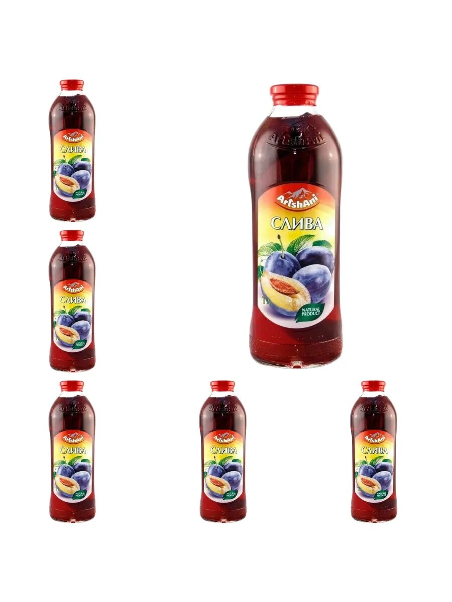 Artshani Компот сливовый стекло, 6 шт по 1 л