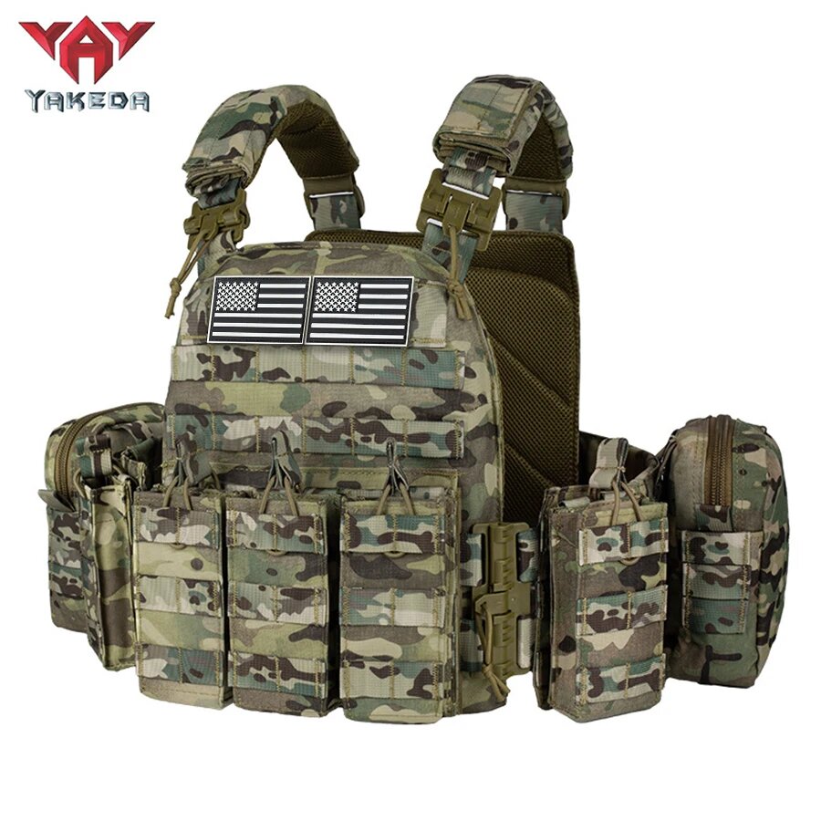 YAKEDA Охотничий жилет из полиэстера Желтый, Yellow Camouflage