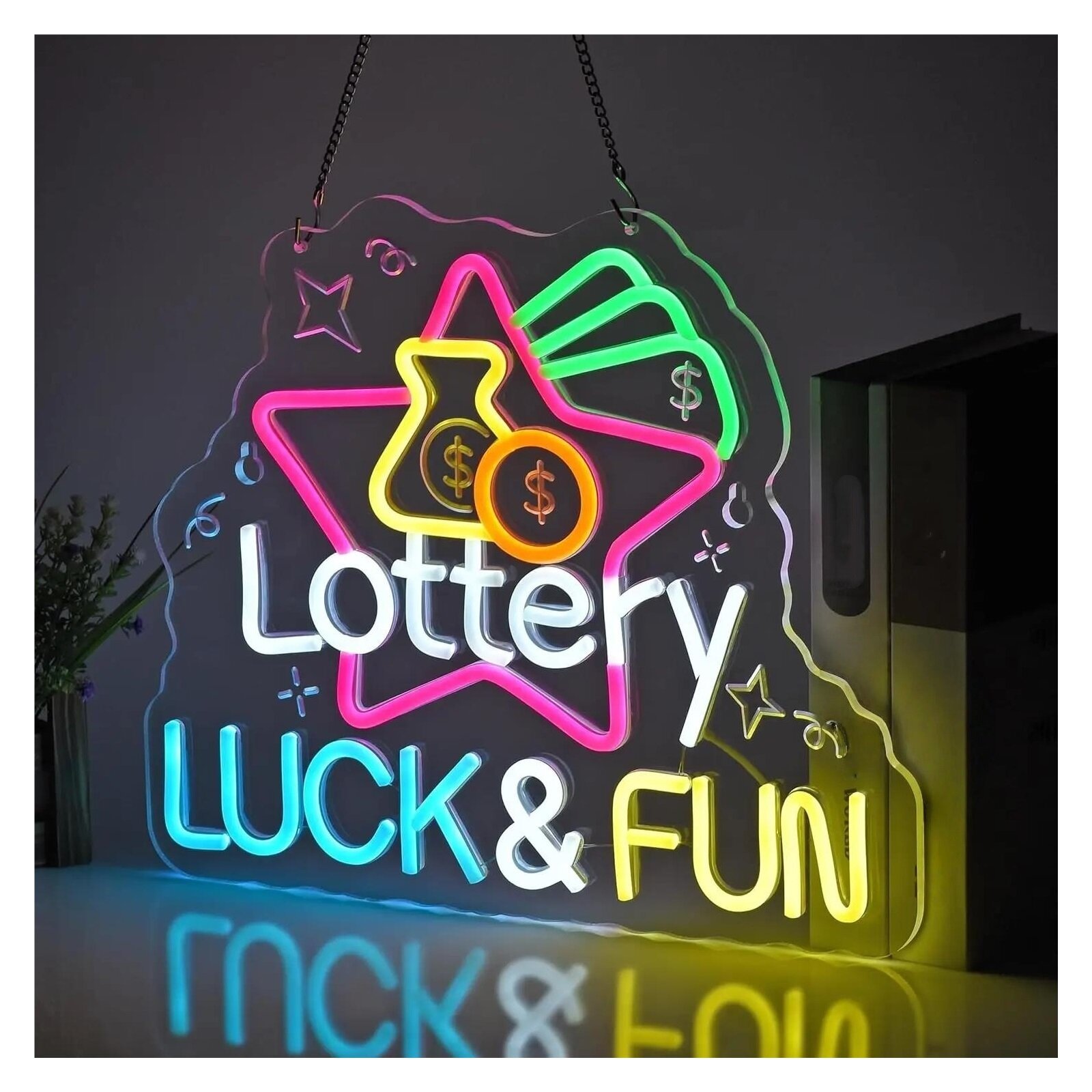 Lottery Luck Fun Неоновая Вывеска 42смx35,5см