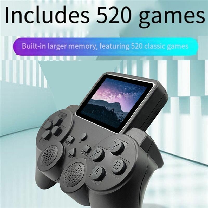 Портативная Игровая Консоль S10 2,4 ГГц, Геймпад, Контроллер Для 520 Игр, Ретро-Портативный Игровой Плеер С AV-Выходом 2.4 ГГц геймпад 520 встроенных игр