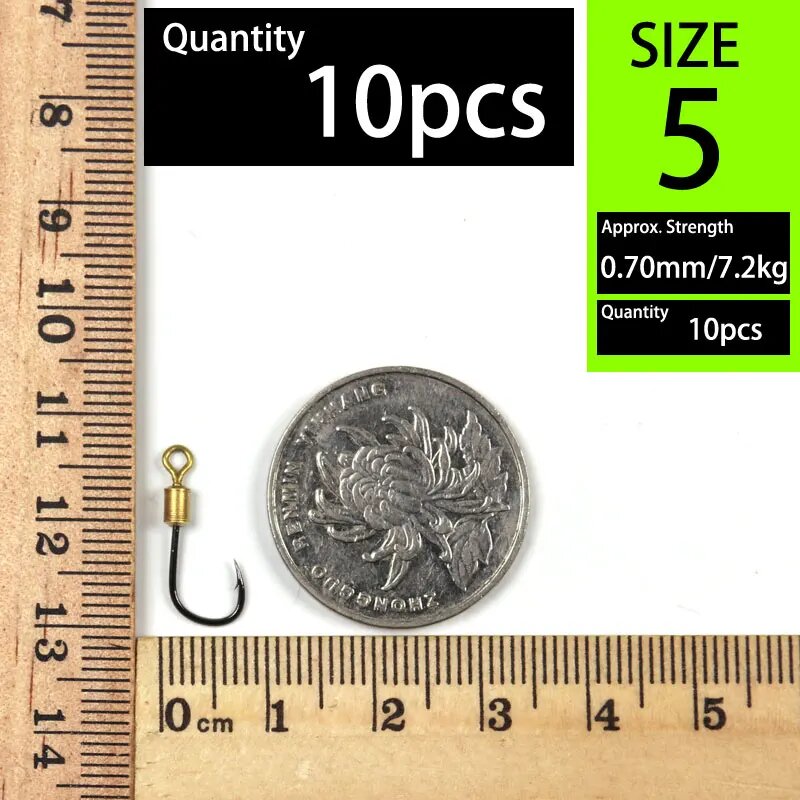 Bimoo Рыболовные крючки из высокоуглеродистой стали 10 шт. 10pcs size5