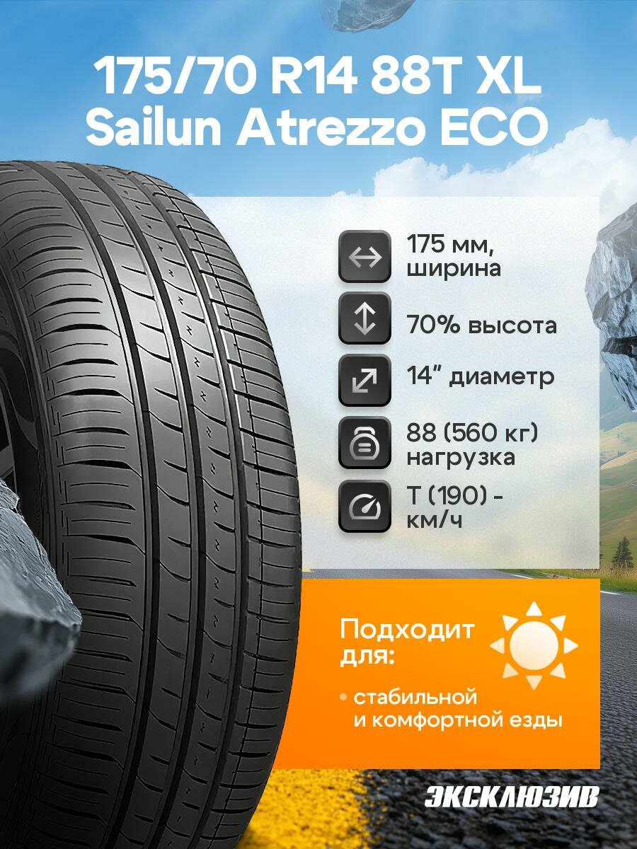 Летняя шина Sailun Atrezzo ECO 175/70 R14 88T XL