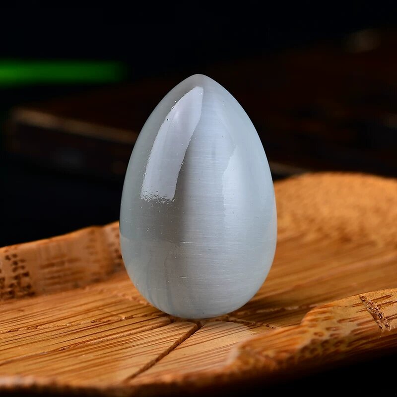 Камень кошачий глаз сырые кристаллы яйцевидная подвеска, белый цвет DIY драгоценный камень аксессуар для детей