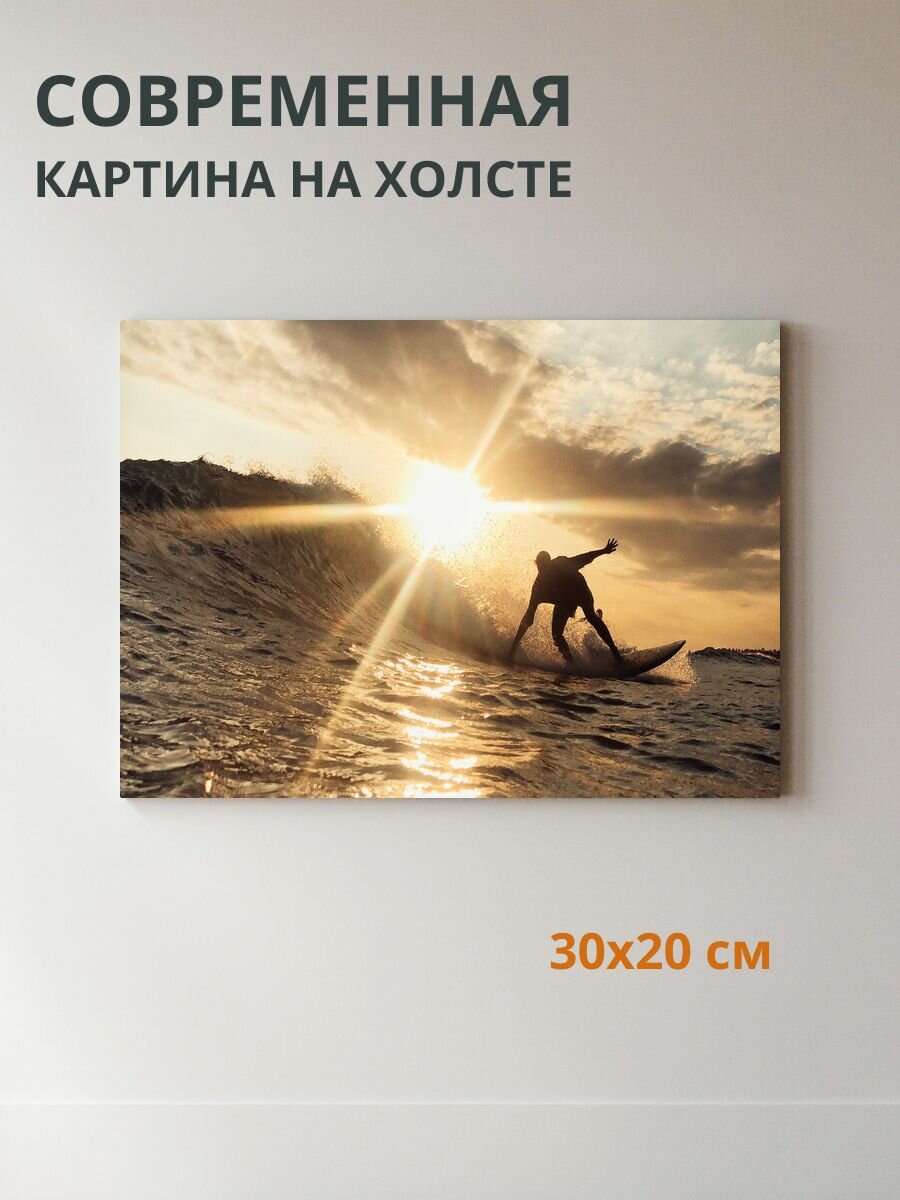 Картина на холсте Серфинг 30x20 см