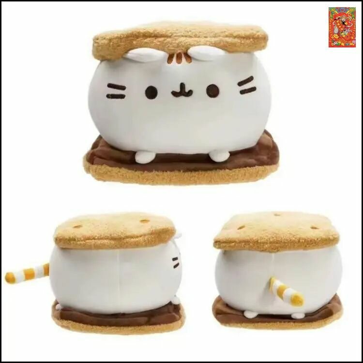 Мягкая игрушка Pusheen the Cat Кот Сэндвич 15 см, плюшевый кот с сэндвичем для детей и взрослых