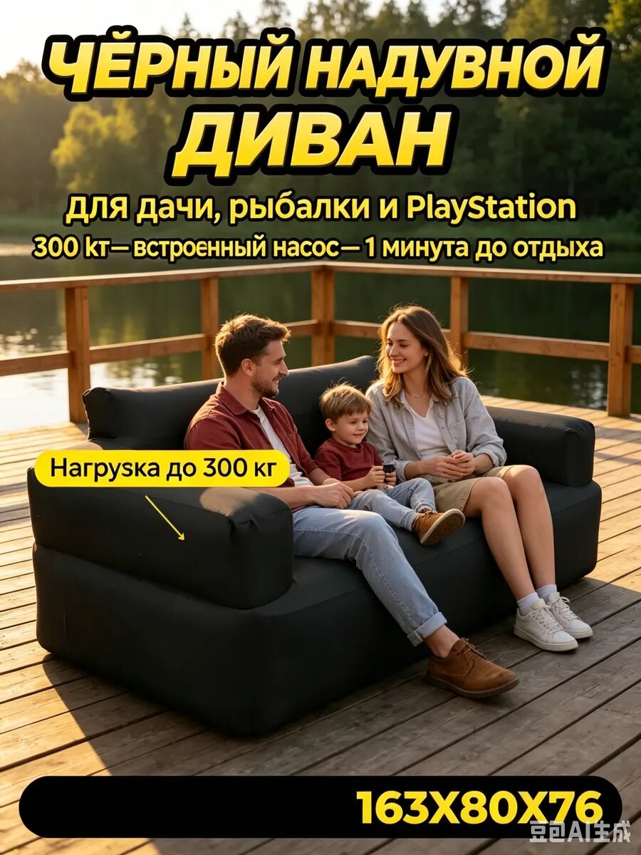 Надувной диван кровать трансформер для дома с насосом