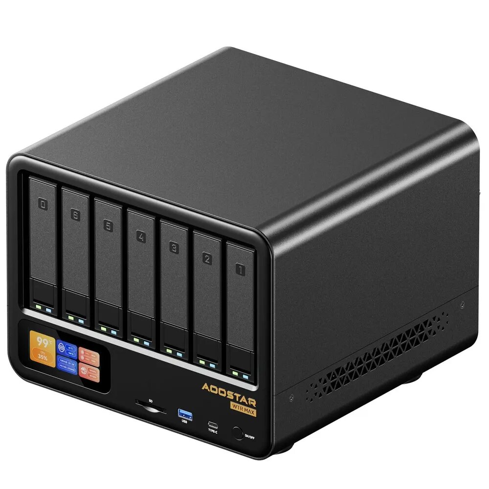 AOOSTAR Мини-ПК AOOSTAR WTR MAX Мини-ПК (AMD Ryzen 7 PRO 8845HS, RAM Отсутствует, AMD Radeon 780M, Без ОС) (AMD Ryzen 7 PRO 8845HS, RAM Отсутствует, AMD Radeon 780M, Без ОС), черный матовый