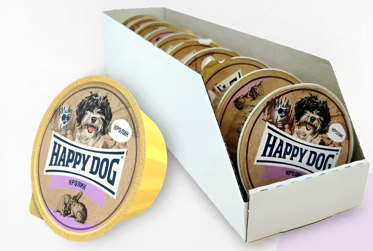 Влажный корм для собак мелких пород Happy Dog Nature Line паштет с кроликом, упаковка 10 шт х 125 гр