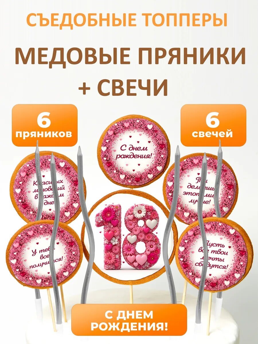 Топпер на торт 18 лет