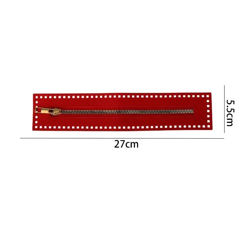 Кожаная молния 55 см Красный, Red