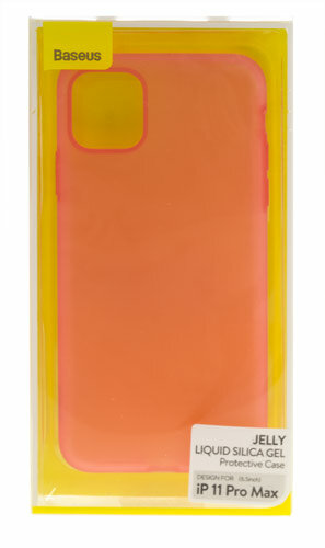 Силиконовый чехол Baseus для Iphone 11 Pro Max, Jelly Liquid Silica Gel, WIAPIPH65S-GD09 красный