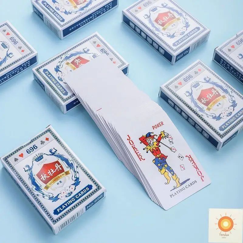 Классические игральные карты QIUMUDAN 696, утолщенная бумага, набор из 2 колод