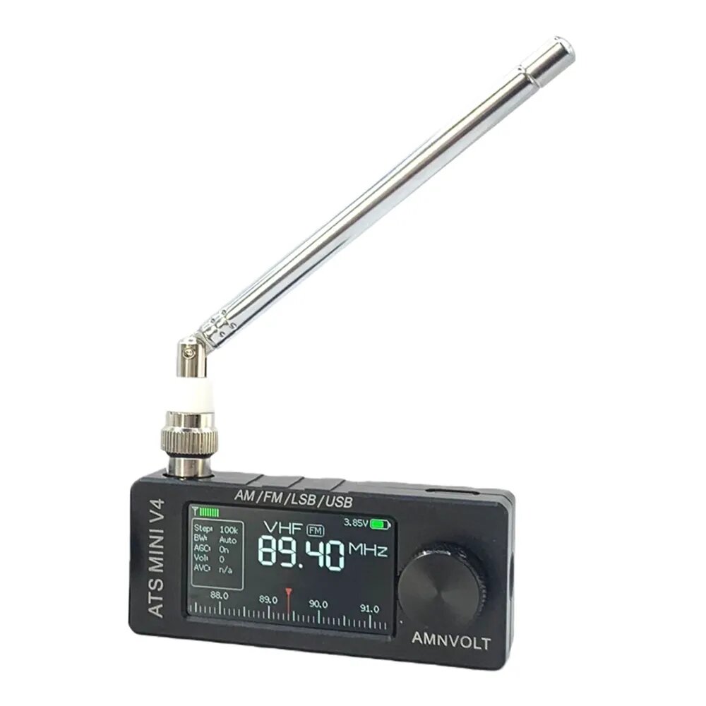 AMNVOLT V4 ATS MINI SI4732 DSP-радиоприёмник FM/AM/SSB/LSB/USB, усилитель для высокоомных наушников, металлический корпус