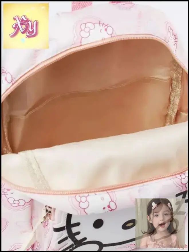 Рюкзак детский Hello Kitty Small для первоклассницы и дошкольника, розовый, с боковым карманом для бутылки — фото 1