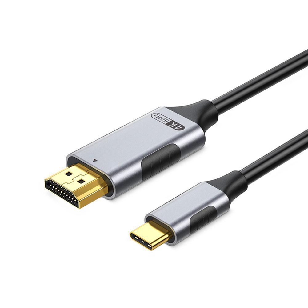 Видеокабель Type-C - HDMI, 2 м, 4K 60 Гц, серебристый