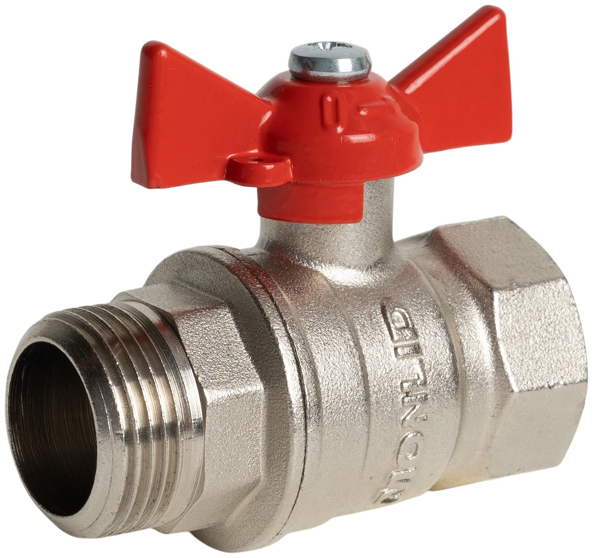 Кран шаровой MONLID DN20 PN40 3/4" ВР/НР латунь ручка бабочка