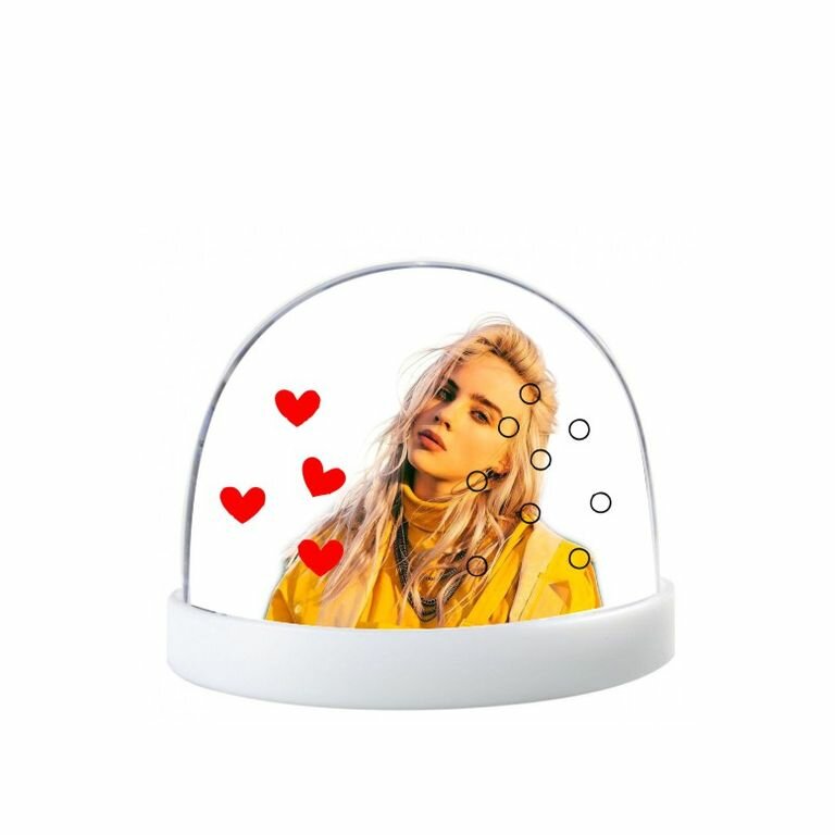 Водяной шар Билли Айлиш, Billie Eilish №3, искусственный снег