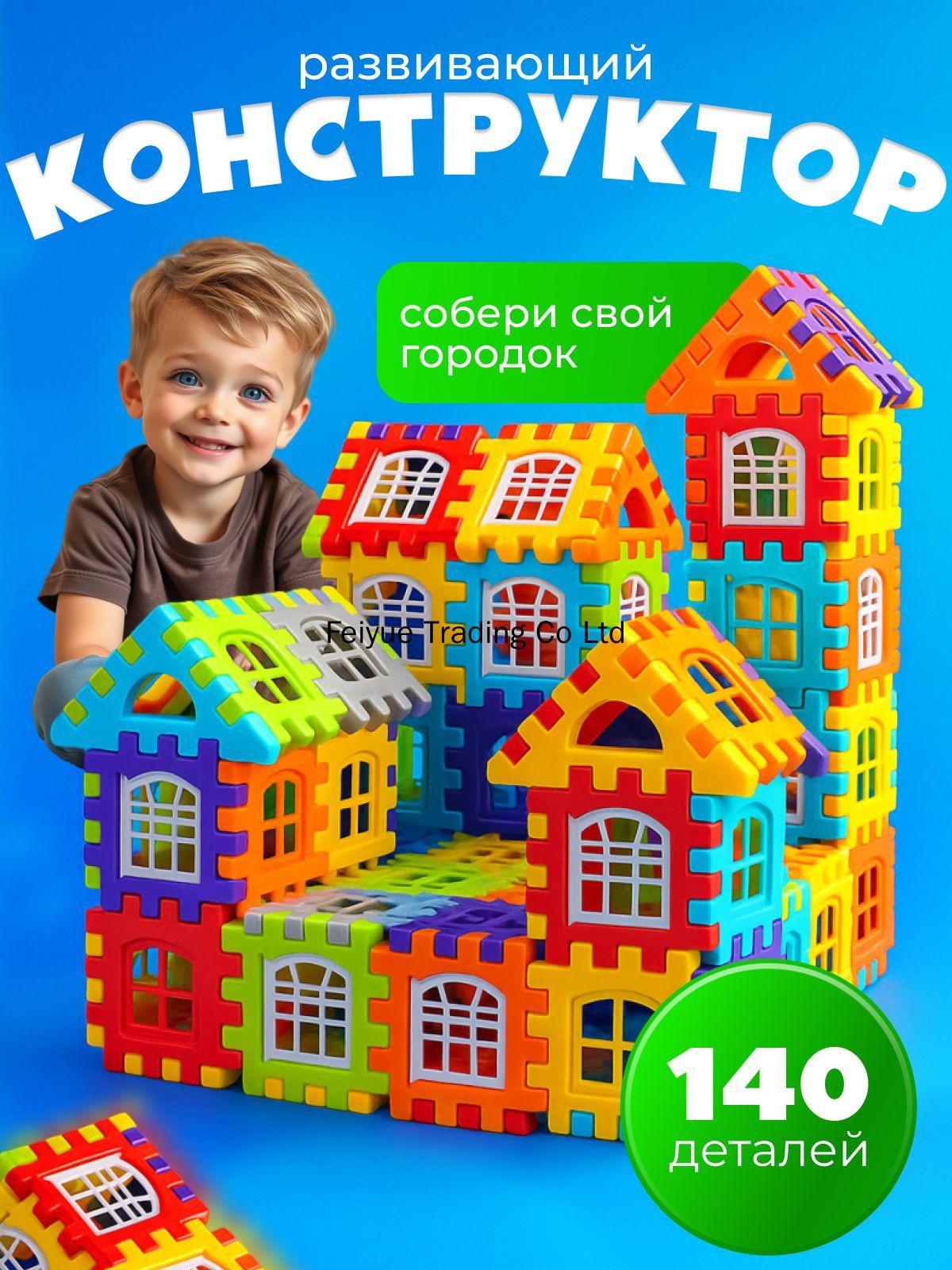 Детский развивающий 3д конструктор для мальчика и девочки 140 деталей