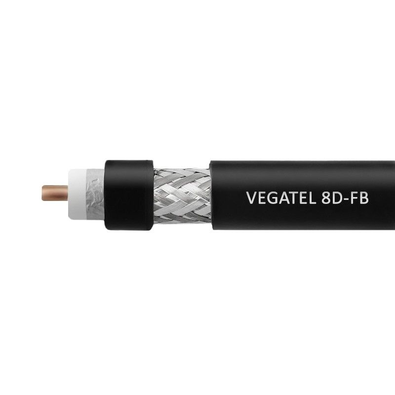 Кабель Vegatel 8D-FB (черный, 50 Ом, ГОСТ), арт. R00089, бухта 40 м