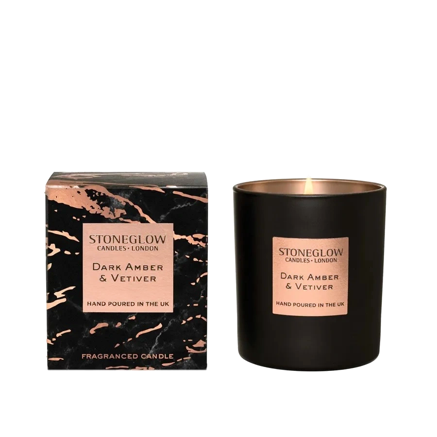 Ароматическая свеча Стоунглоу Темная Амбра Ветивер 220 гр / Dark Amber and Vetiver