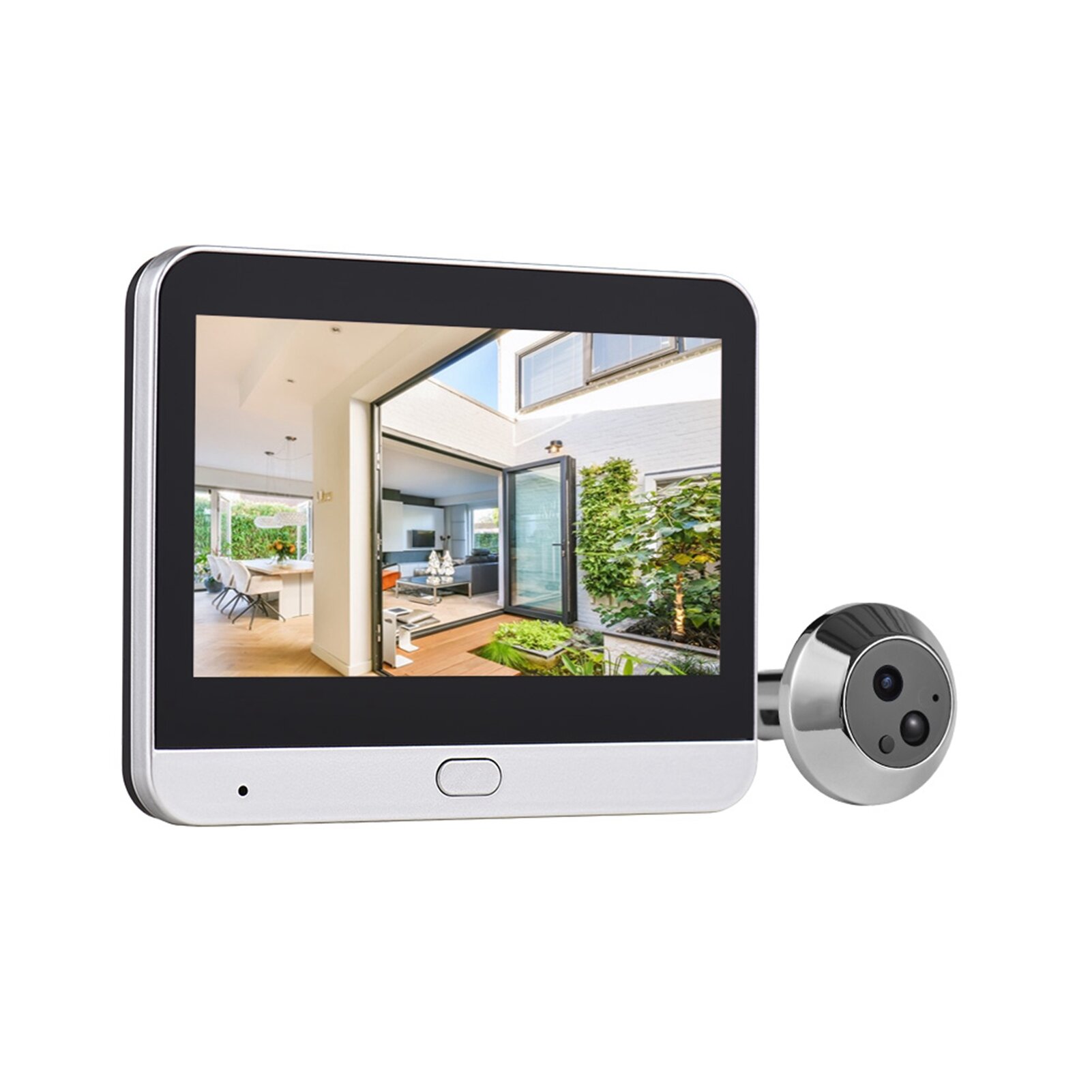 2.4G WiFi видеодомофон для квартиры Камера-глазок 4,3-дюймовый дисплей 1080P 120 градусов Видимая камера ночного видения с автоматическим обнаружением движения