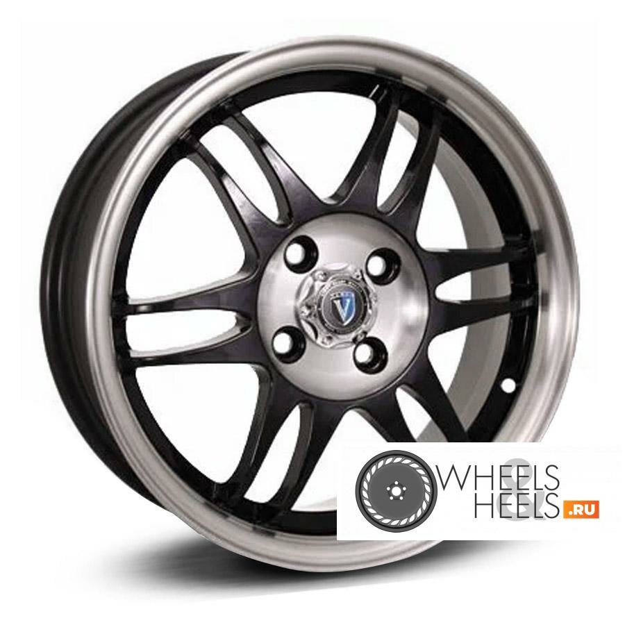 Диск автомобильный литой Venti 1502 15x6 4x100 et45 dia60.1 Черный с полированной лицевой поверхностью