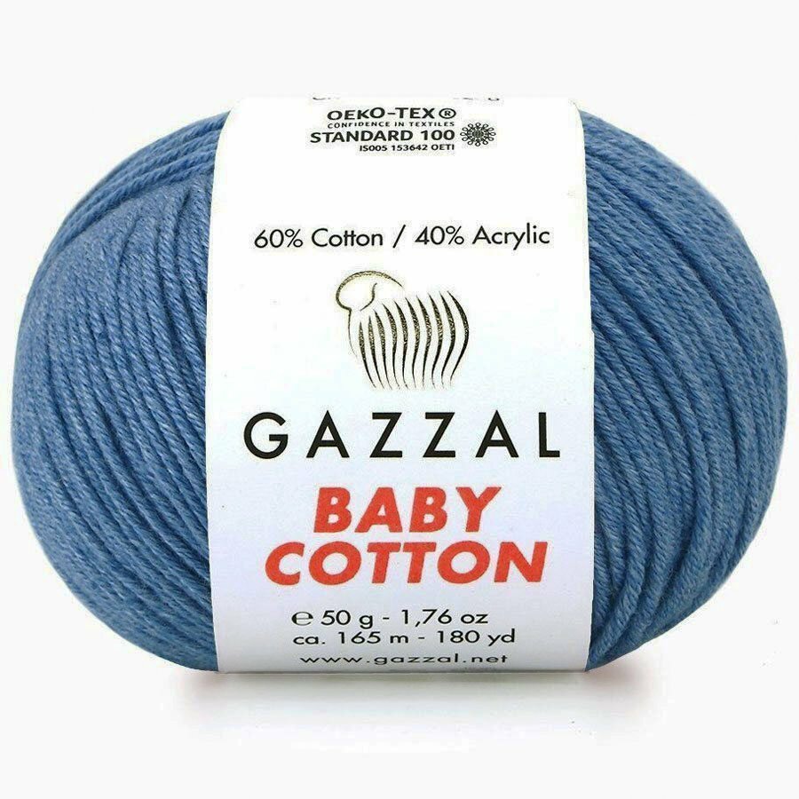 Пряжа Gazzal BABY COTTON 3431 джинс (5 мотков)