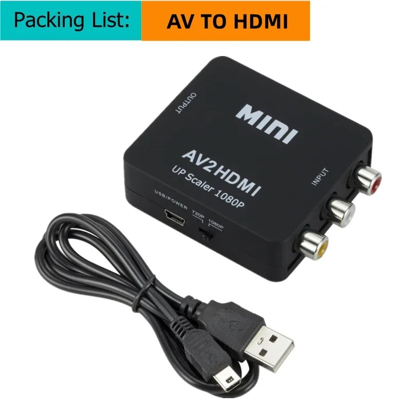 TABLLYUGE HDMI к RCA конвертер AV2HD Black