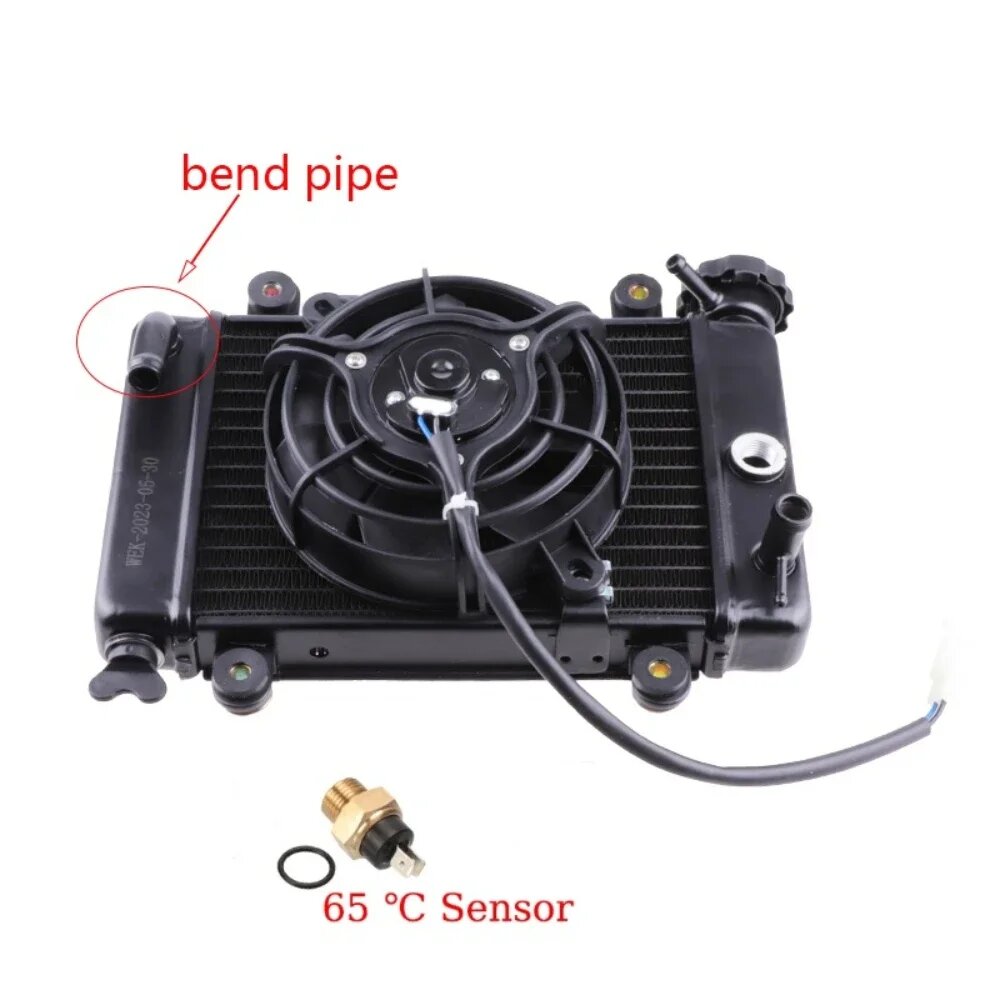 Вентилятор охлаждения радиатора 5" с bend pipe и датчиком 65°C
