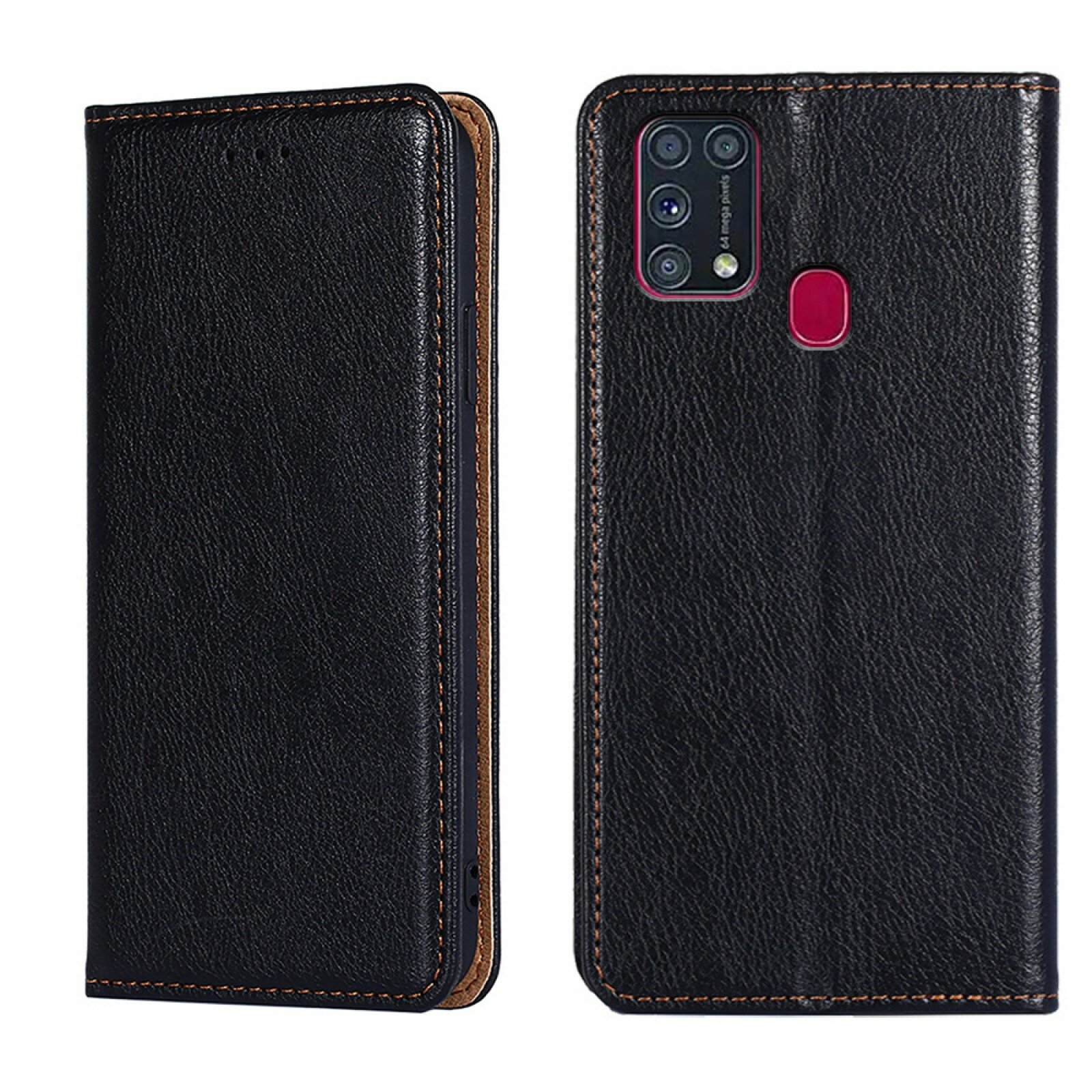 Чехол-книжка MyPads для Samsung Galaxy M31 SM-M315F черный из искусственной кожи