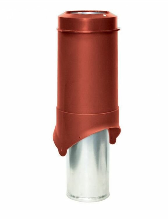 Выход вентиляции Krovent Pipe-VT 125is/500, красно-коричневый, полипропилен