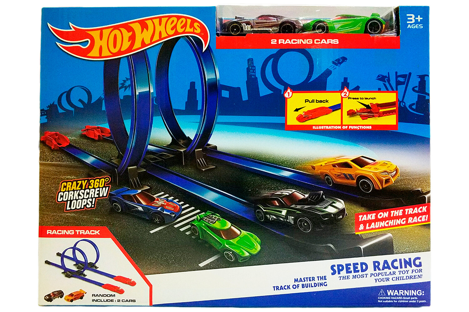 Игровой набор Трек Хот Вилс Hot Wheels MS-36 Скоростной трек парной гонки с мертвой петлей, 2 машины