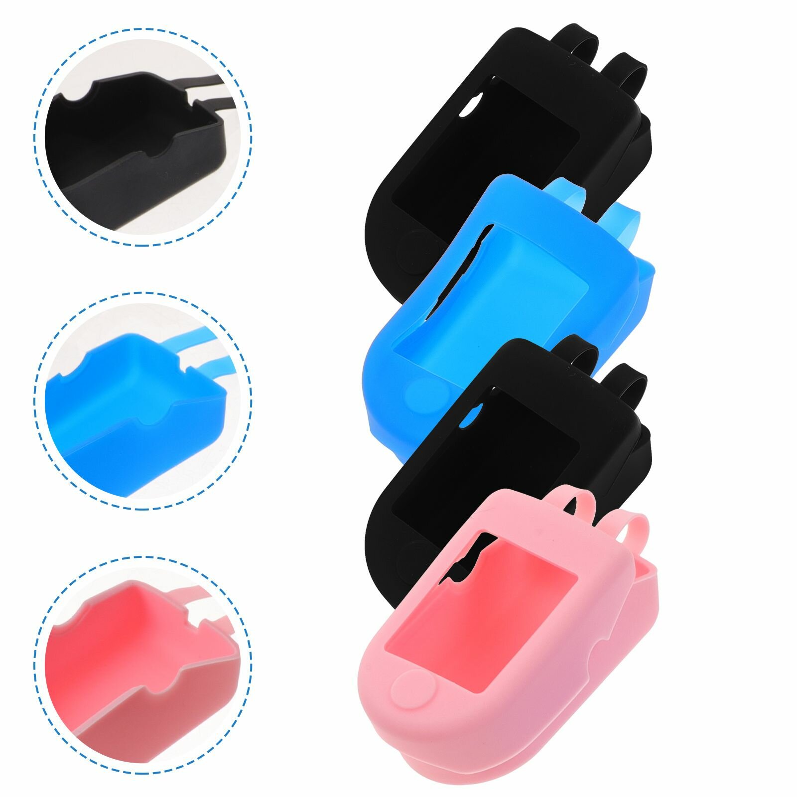 Набор из 4 разноцветных силиконовых защитных чехлов для пульсоксиметра пальчикового типа