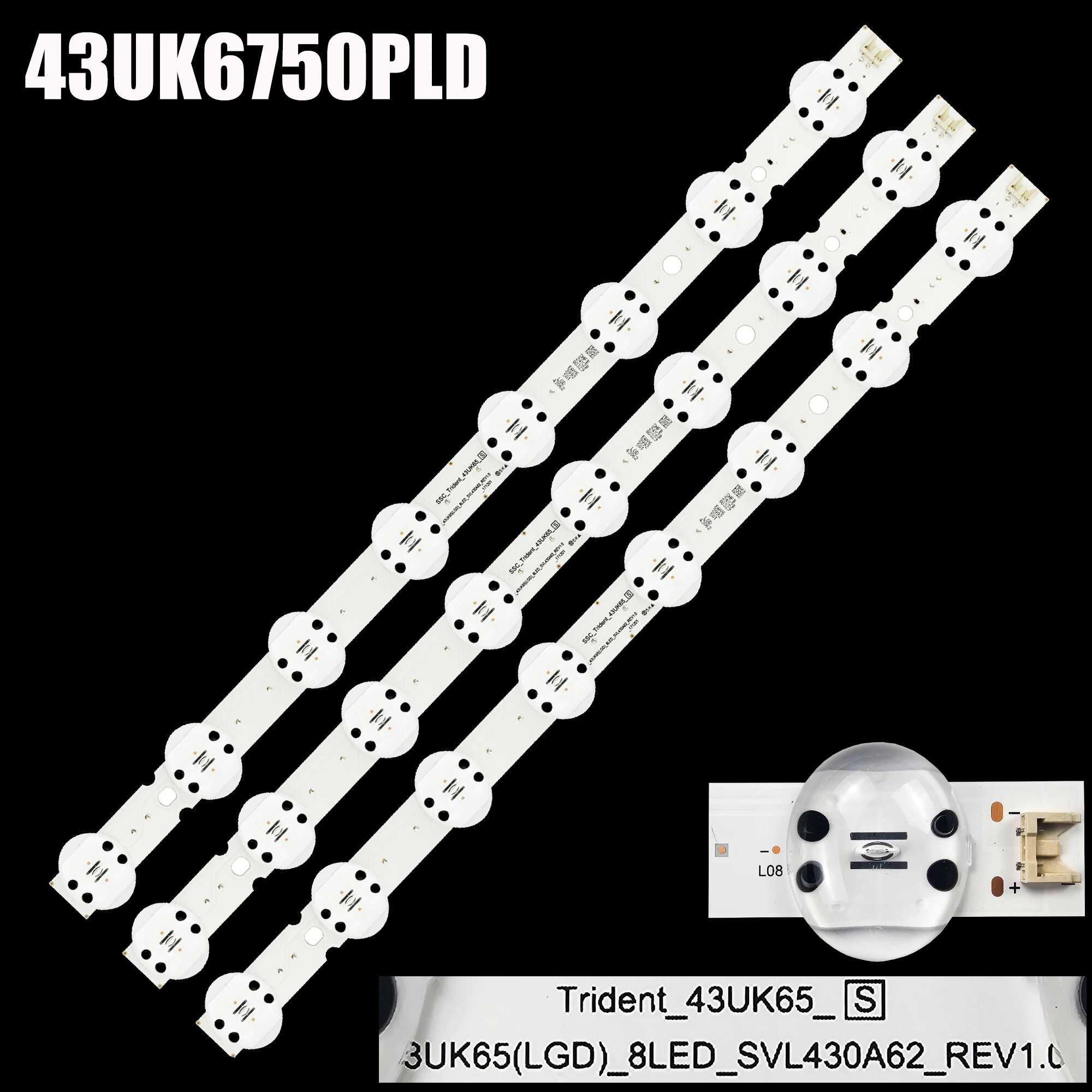 Светодиодная лента LISCN для 43UK6500 43UK6750 43UK6520 43UK6510 3 шт.