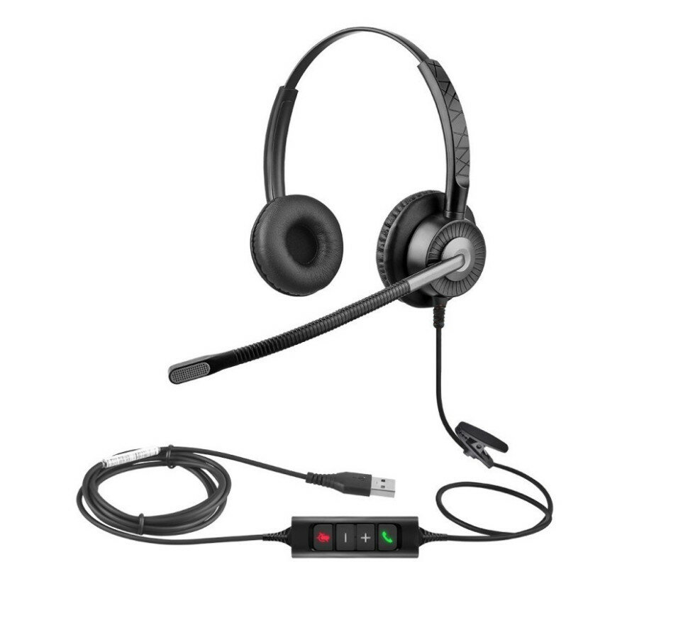 JazzTel Note BNC USB-A проводная гарнитура с двумя динамиками для call-центра