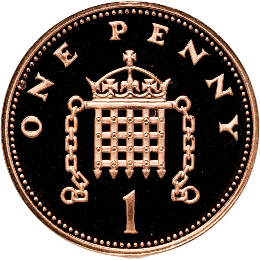 Великобритания 1 пенни 2002, Сталь, в сохранности Proof