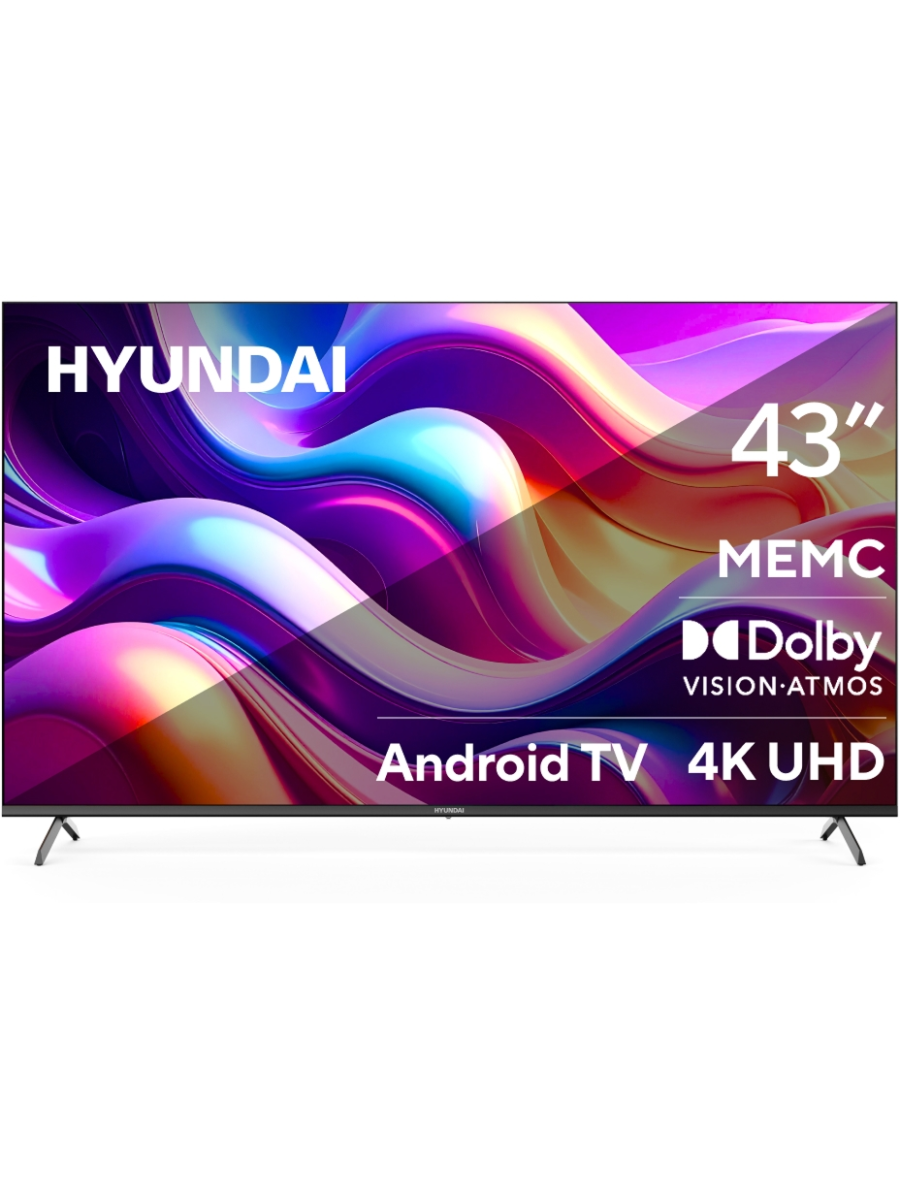 Телевизор Hyundai H-LED43BU7009 43" LED, 4K Ultra HD, черный, смарт ТВ, Android TV