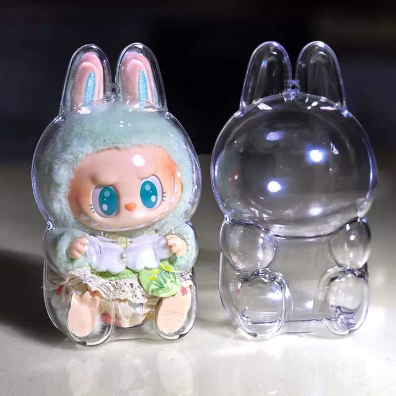 Защитный чехол Labubu Генерация 2 Сидячая поза для POP MART, Прозрачный акриловый жесткий чехол, 1 шт