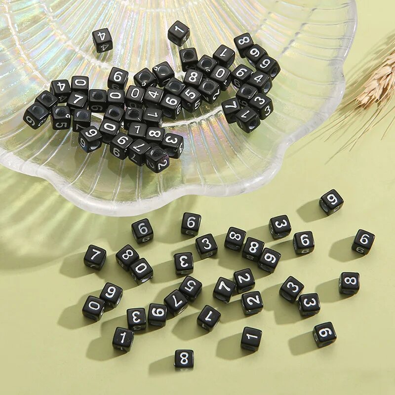 Бусины-разделители с арабскими цифрами, 6 мм, 100 шт./партия
