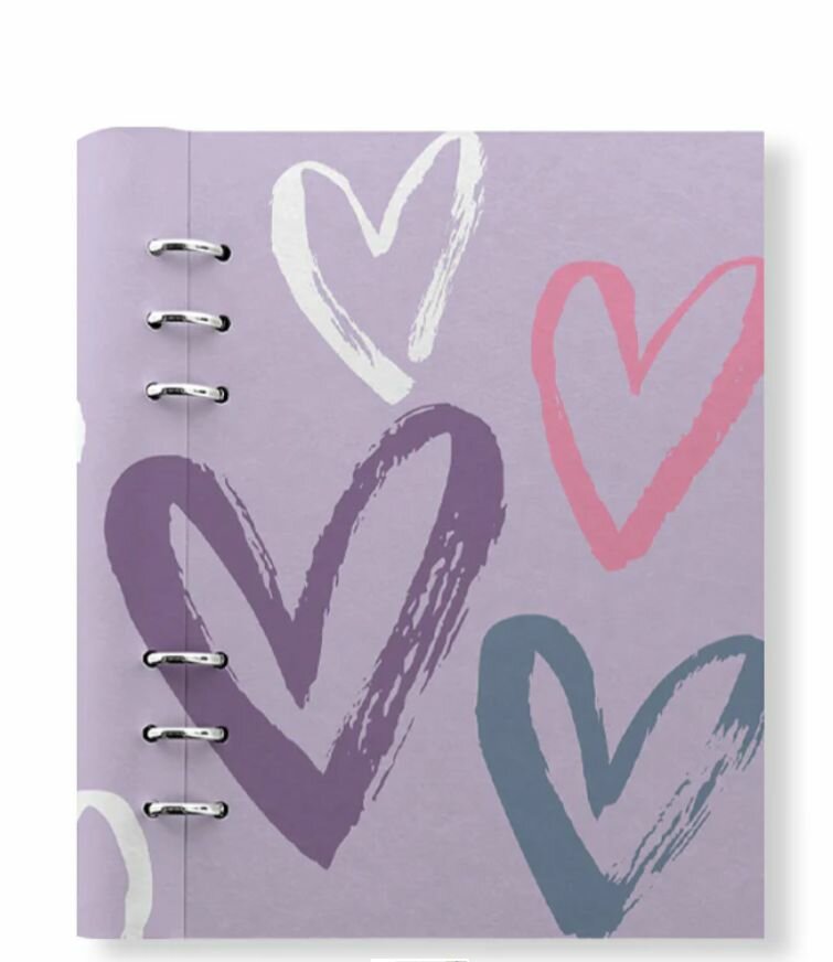 Блокнот-планер на кольцах FILOFAX со съемными листами A5 185*212* 29 мм Clipbook Hearts Orchid